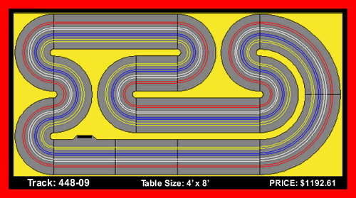 MaxTrax Scale Racing 4 Lane 8 Foot Tracks