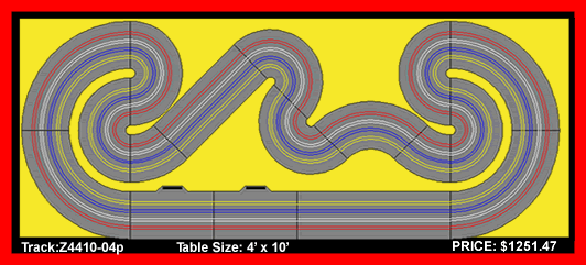 MaxTrax Scale Racing 4 Lane 10 Foot Tracks