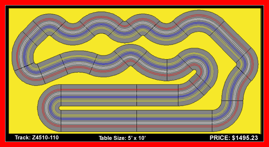 MaxTrax Scale Racing 4 Lane 10 Foot Tracks