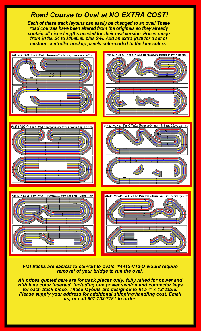 MaxTrax Scale Racing 4 Lane Ovals Tracks