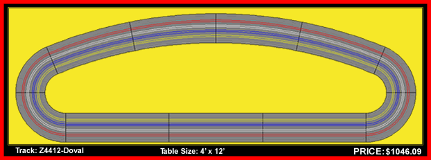 MaxTrax Scale Racing 4 Lane Ovals Tracks