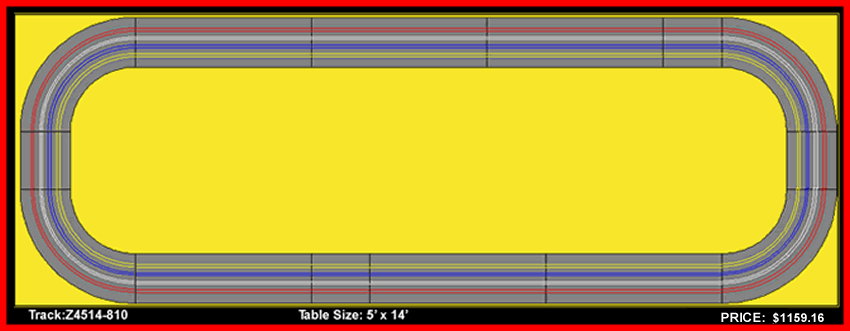 MaxTrax Scale Racing 4 Lane Ovals Tracks