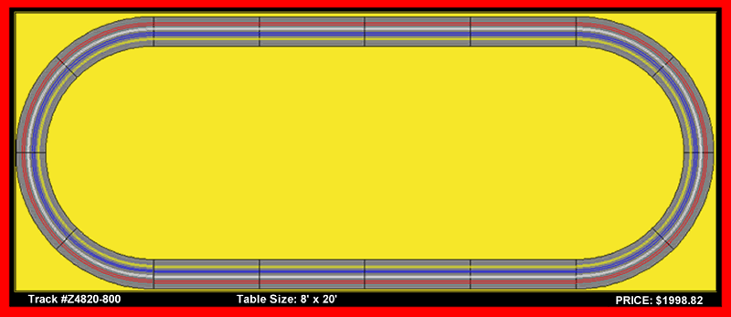 MaxTrax Scale Racing 4 Lane Ovals Tracks